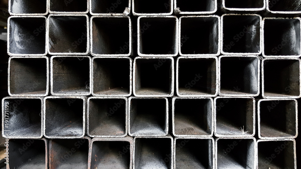 Construction steel profile pipe of rectangular shape, cross section at ...