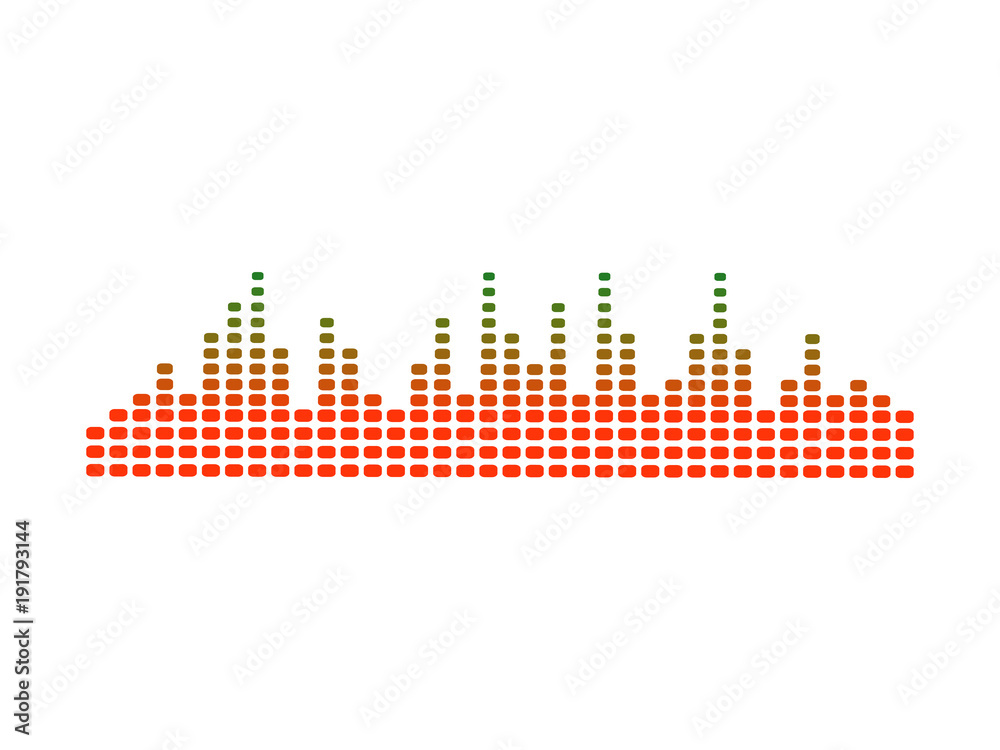colorful vector design illustration of dynamic sound wave, radio ...