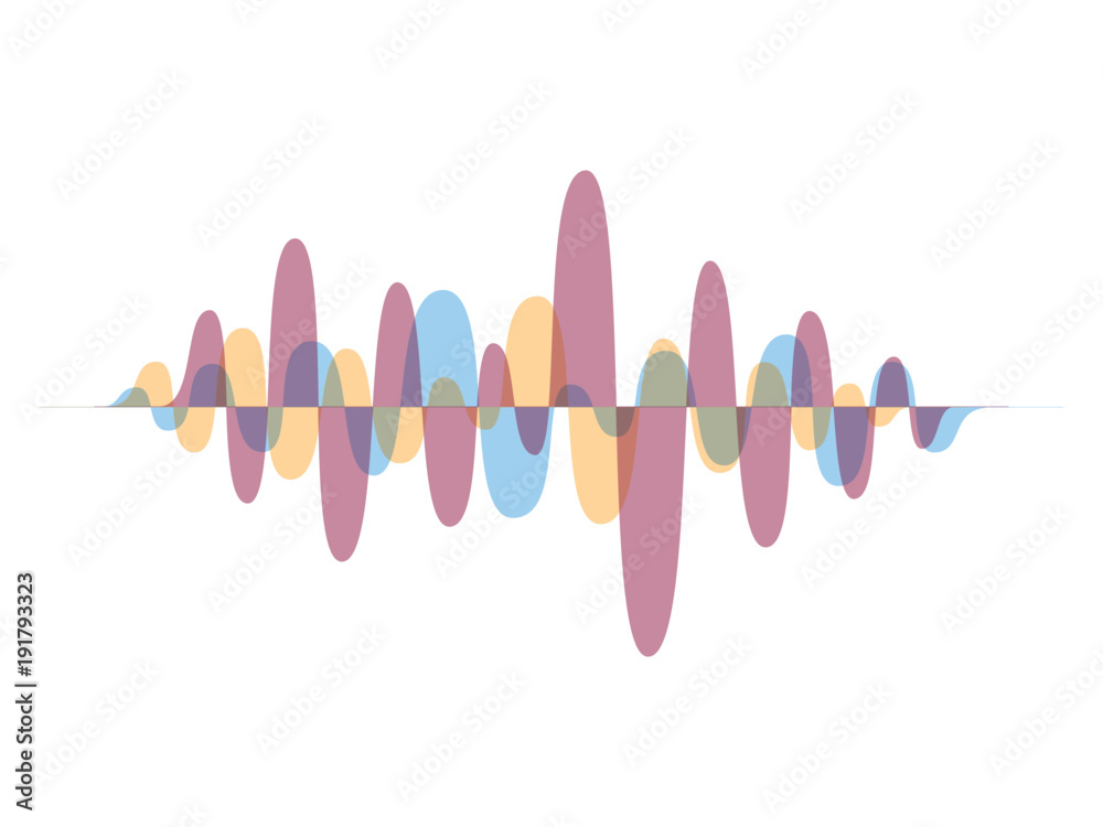 colorful vector design illustration of dynamic sound wave, radio ...