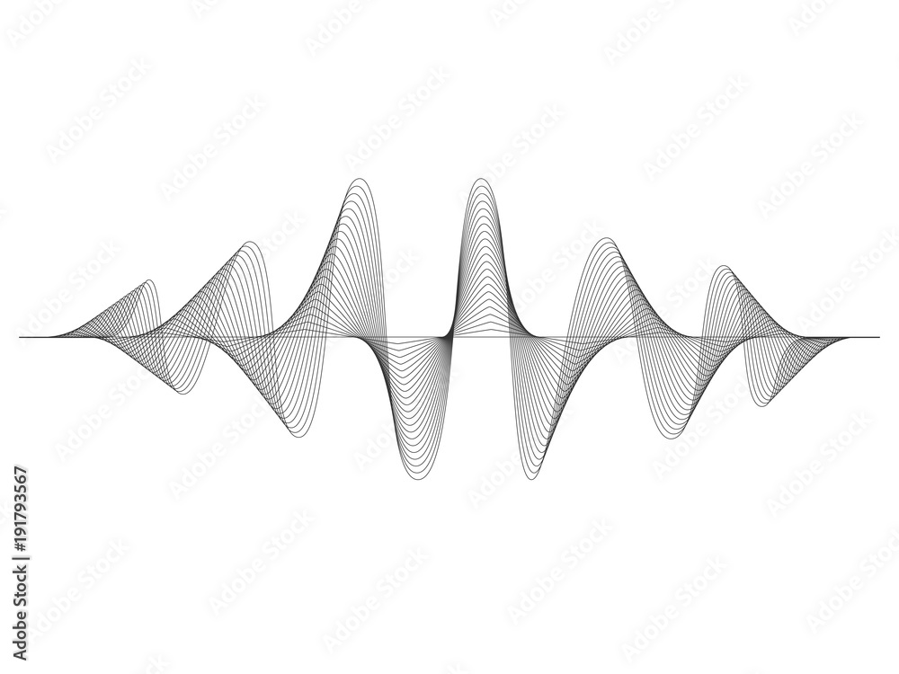 vector design illustration of dynamic sound wave, radio frequency ...
