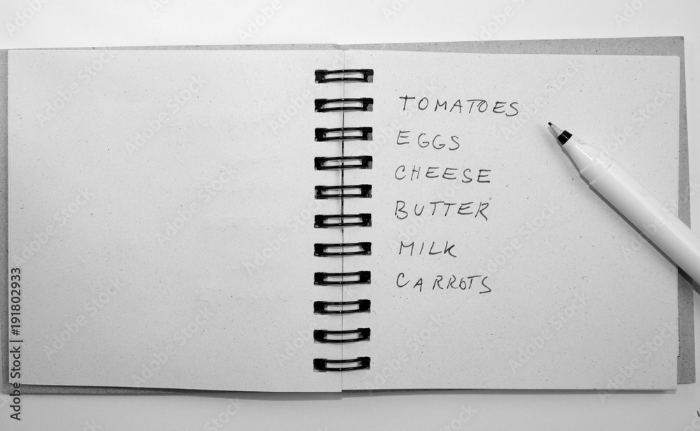 Food checklist handwritten market store message notice notification ...