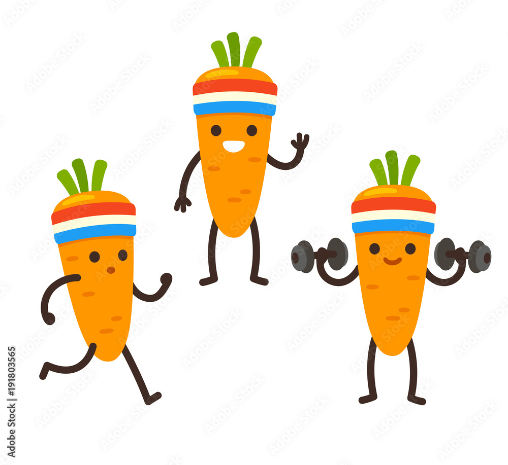 Funny cartoon carrot character Stock Vector | Adobe Stock