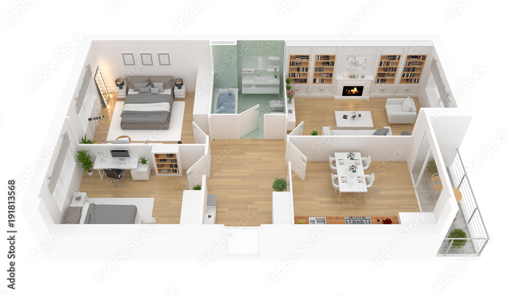 Floor plan top view. Apartment interior isolated on white background ...