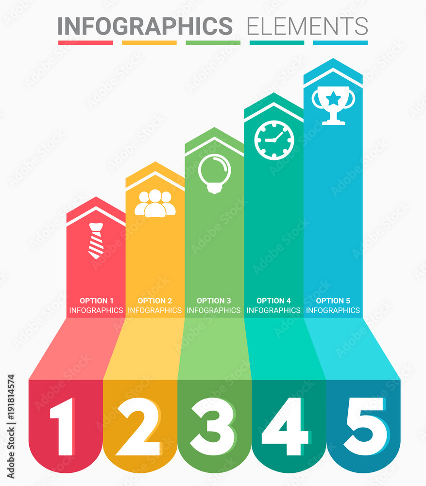 INFOGRAPHICS element abstract modern design the numbers top five ...