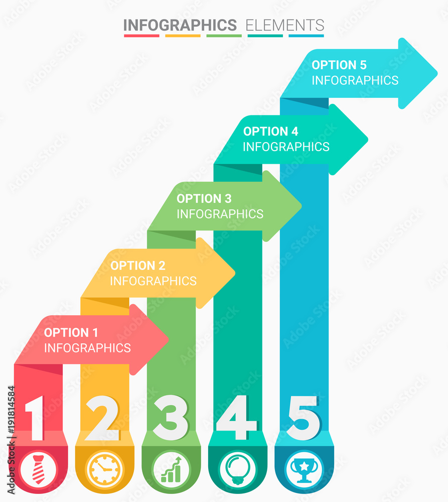 INFOGRAPHICS element abstract modern design the numbers top five ...