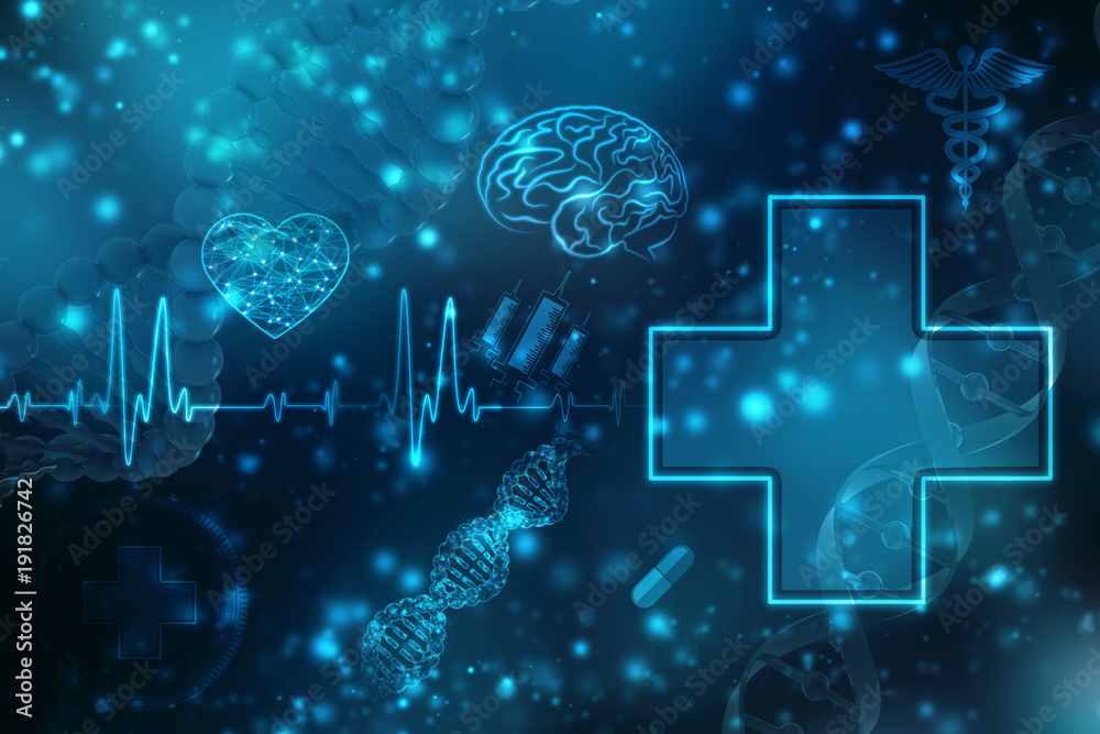 Medical abstract background, ecg background, medical structure ...