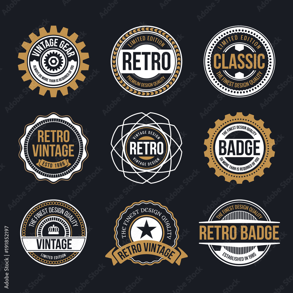 Circle Vintage and Retro Badge Design Stock Vector | Adobe Stock