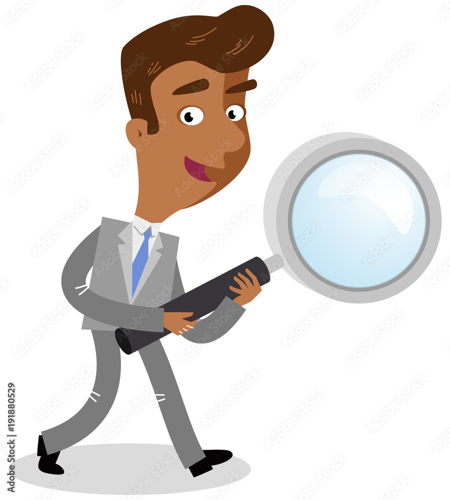 Vector illustration of an asian cartoon businessman walking and holding ...