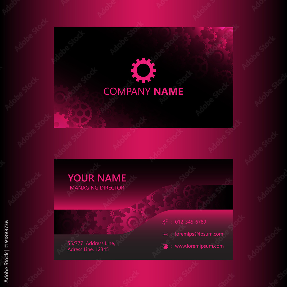 Pink Business Card Template