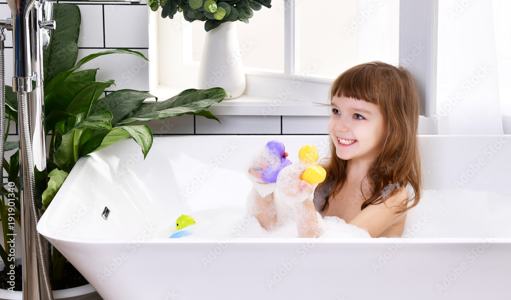 Youth Girl In Tub