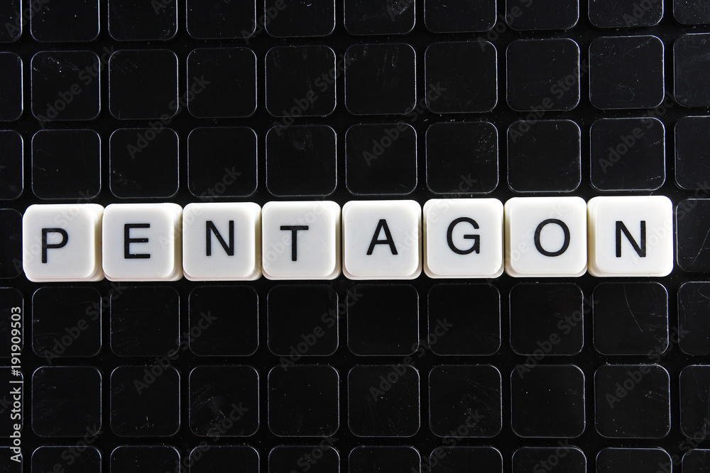 Pentagon text word title caption label cover backdrop background ...