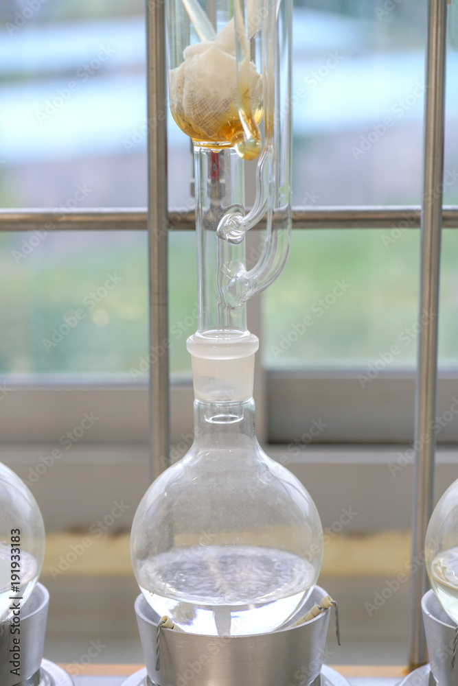 Soxhlet Extractor.Percolator-boiler and reflux,distillation flask on ...