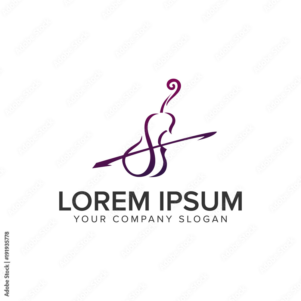violin logo design concept template. fully editable vector Stock Vector ...