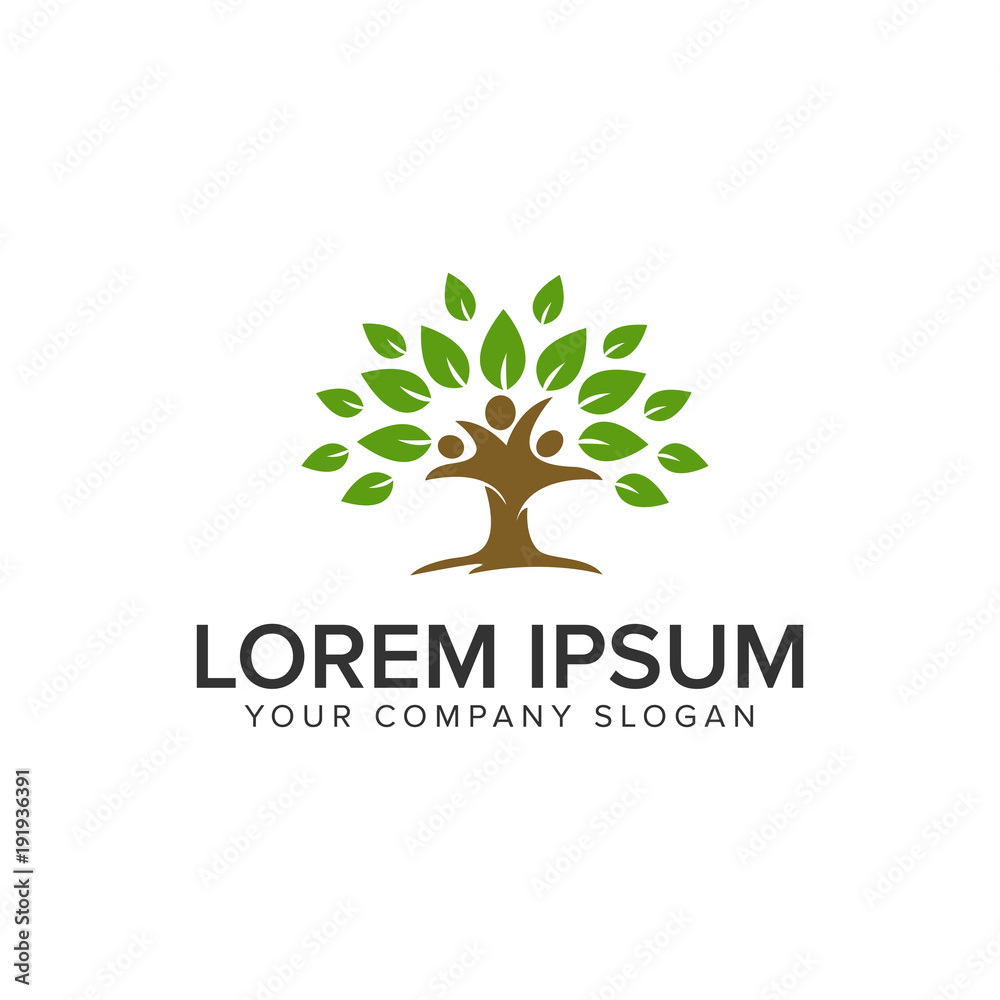 People tree logo design concept template. fully editable vector Stock ...