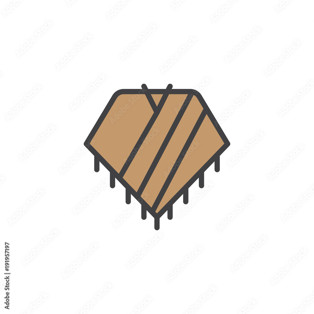 Poncho filled outline icon, line vector sign, linear colorful pictogram ...
