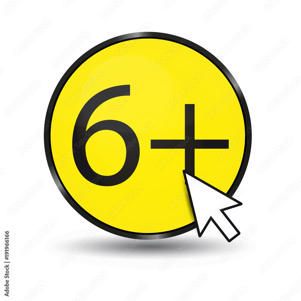Altersfreigabe 6 Plus - Vektor web Button Stock-Vektorgrafik | Adobe Stock
