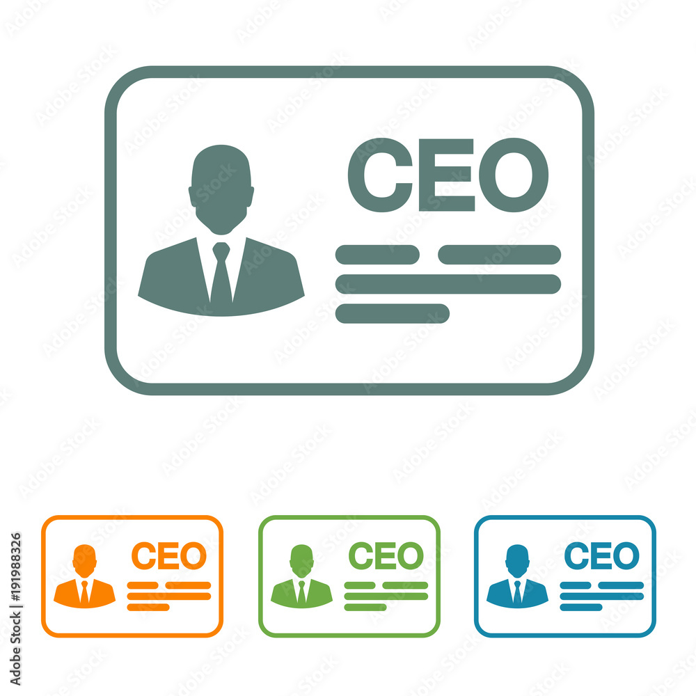 Icono plano identificacion CEO en varios colores Stock Vector | Adobe Stock