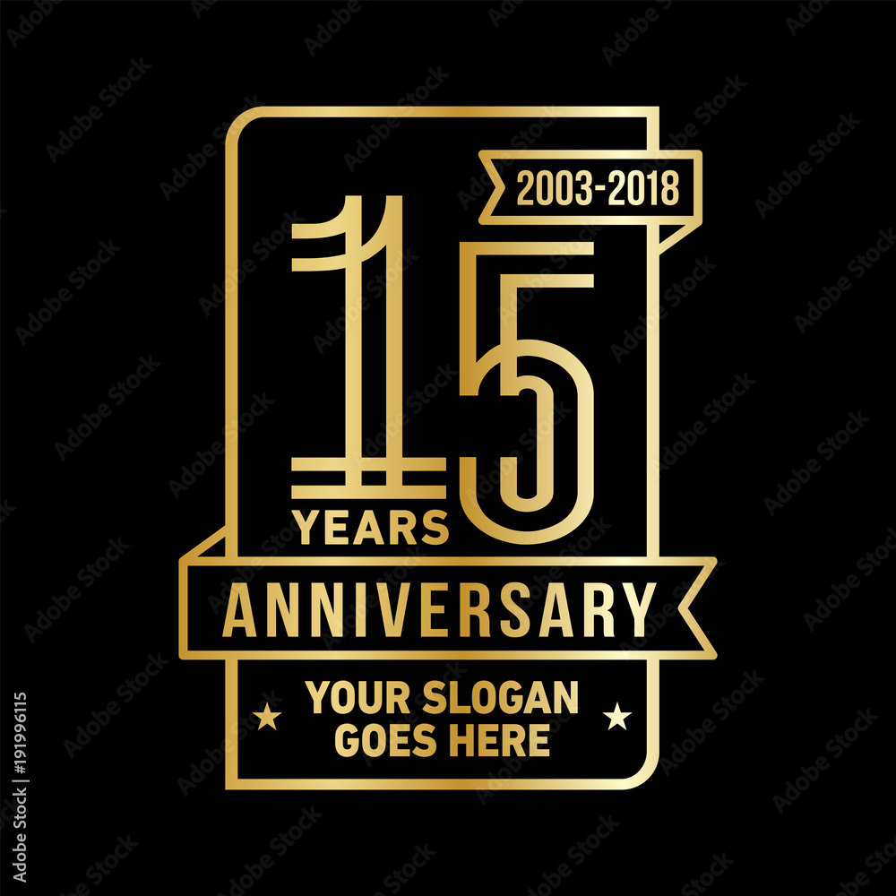 15th anniversary logo. Vector and illustration. Stock Vector | Adobe Stock
