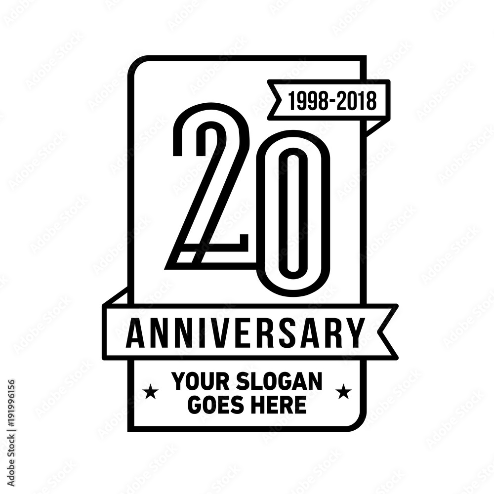 20th anniversary logo. Vector and illustration. Stock Vector | Adobe Stock