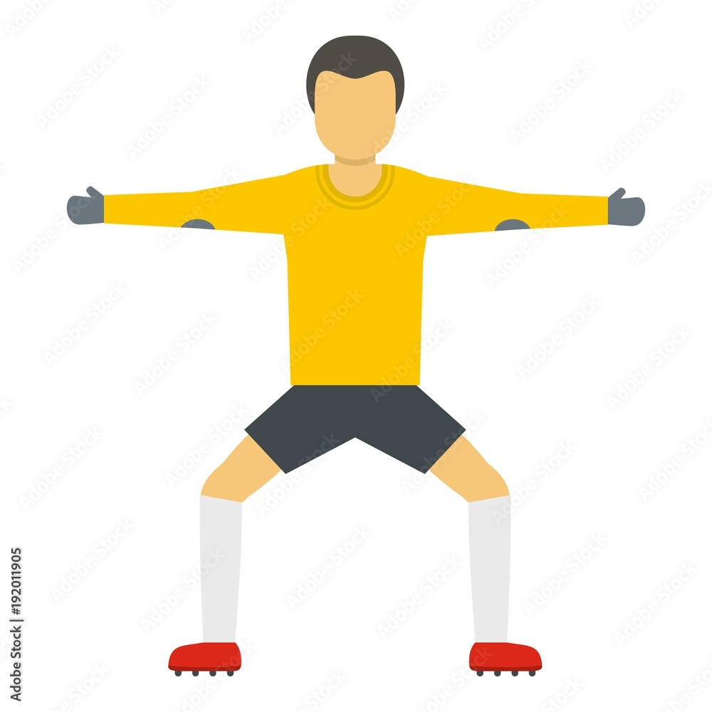Standing goalkeeper icon. Flat illustration of standing goalkeeper ...