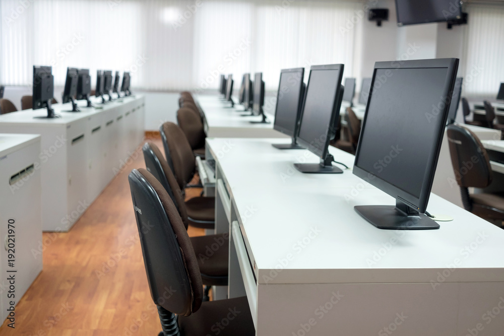 Computer Lab classroom for training skill software Photos | Adobe Stock