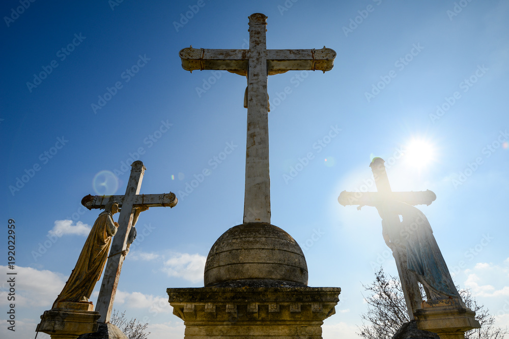 jesus christ cross calvary statue on golgotha hill christian easter ...