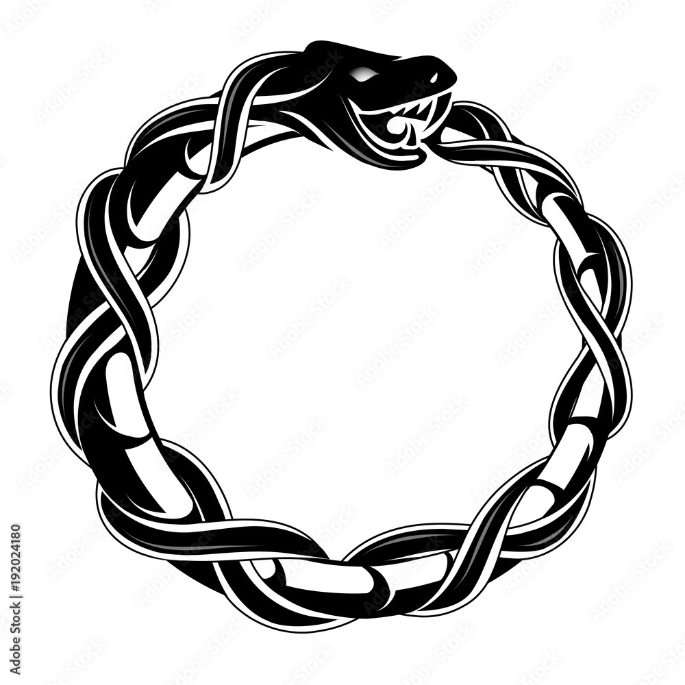 Ouroboros concept tattoo shape Stock Vector | Adobe Stock