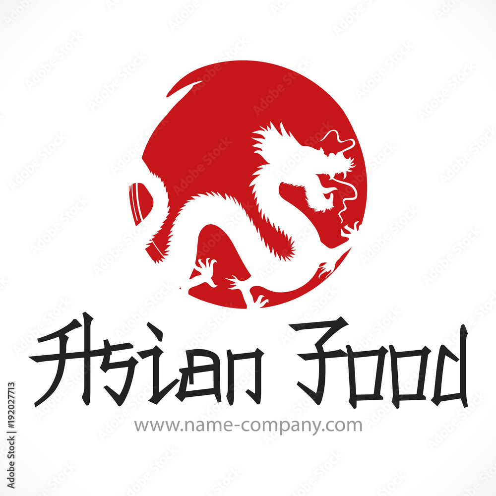 logo dragon restaurant asiatique japonais chinoise thaïlandaise wok ...