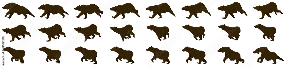 Bear running animation sprite sheet, run cycle, animation sprite sheet ...
