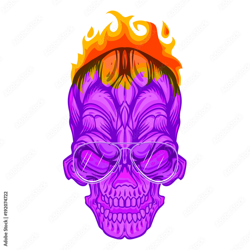 Pink Fire Skull
