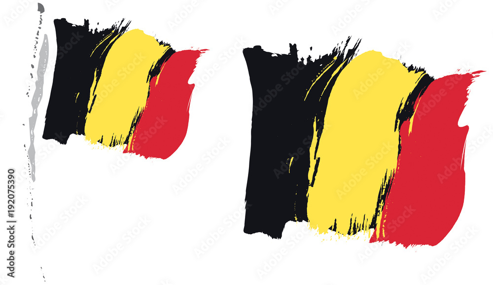 DRAPEAU BELGE pinceau Stock Vector | Adobe Stock