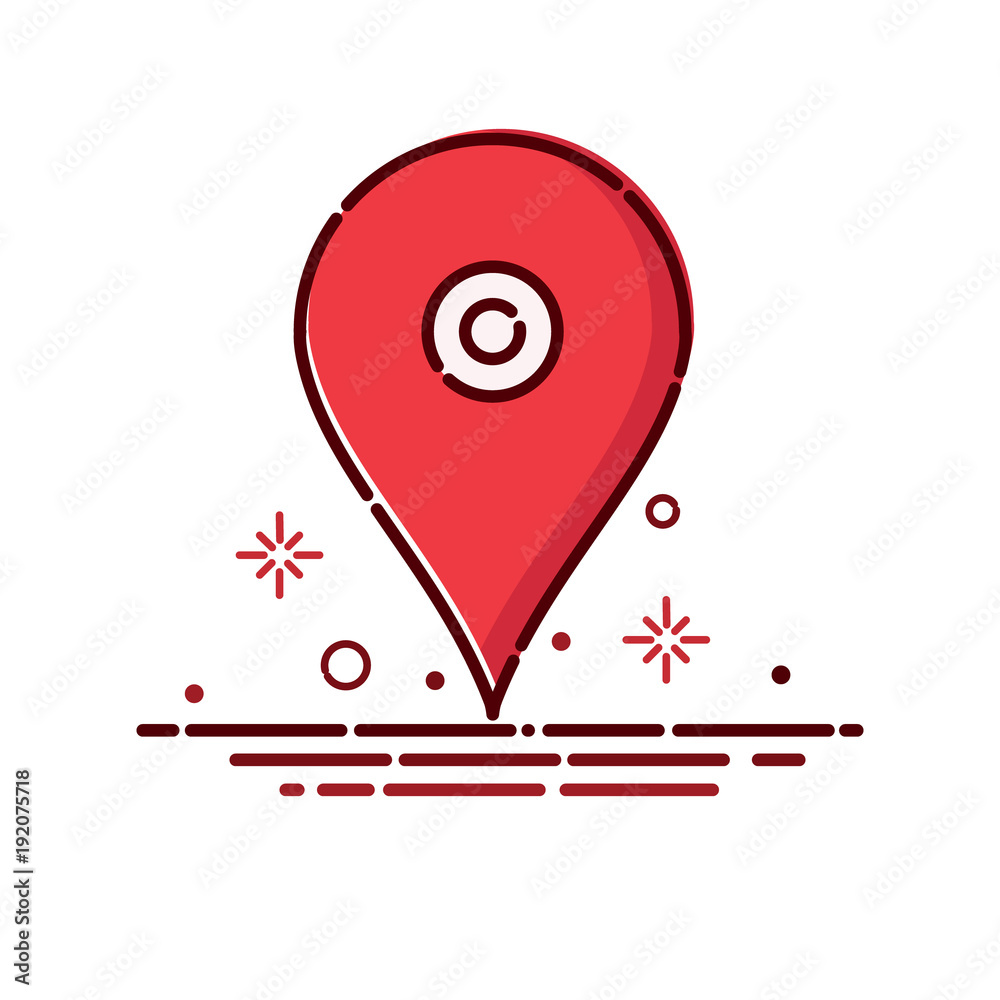 Red location map pin for tagging, geo targeting and trip route building ...
