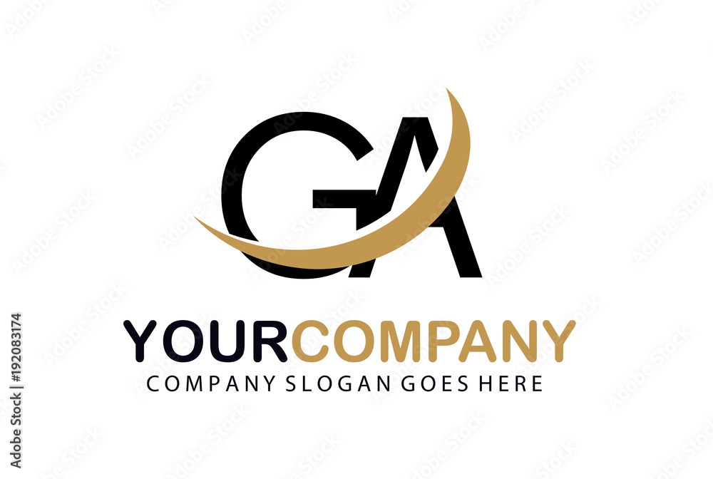 Initial Letter GA Logo Concept Stock Vector | Adobe Stock