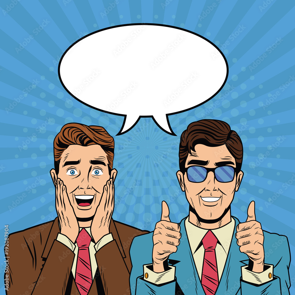 Business team pop part cartoon vector illustration graphic design suit ...