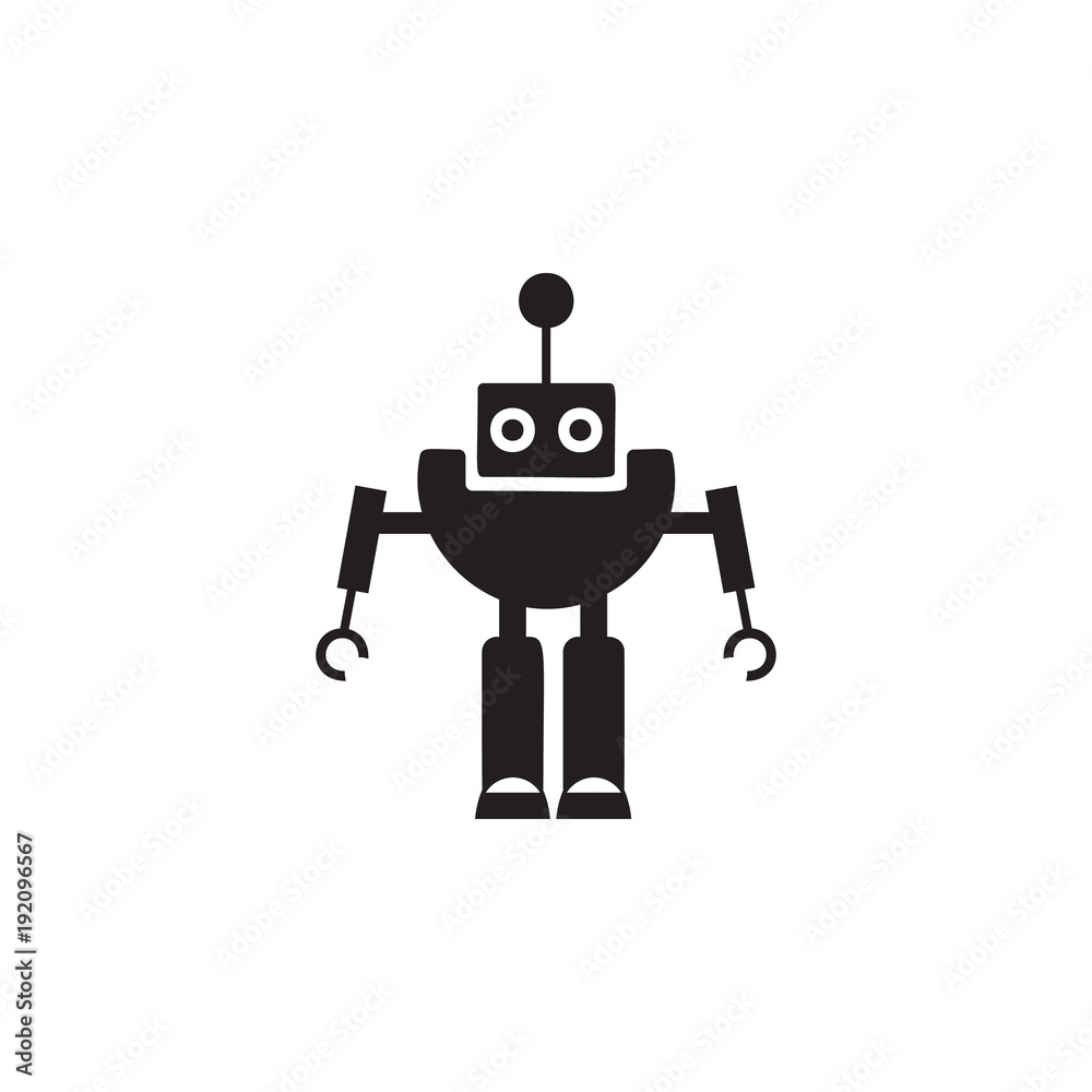robot with antenna icon. Element of robots for advertising signs ...
