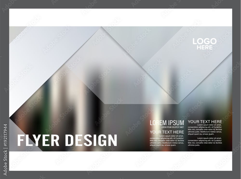 Black and white flyer design template. Annual Report Leaflet cover ...