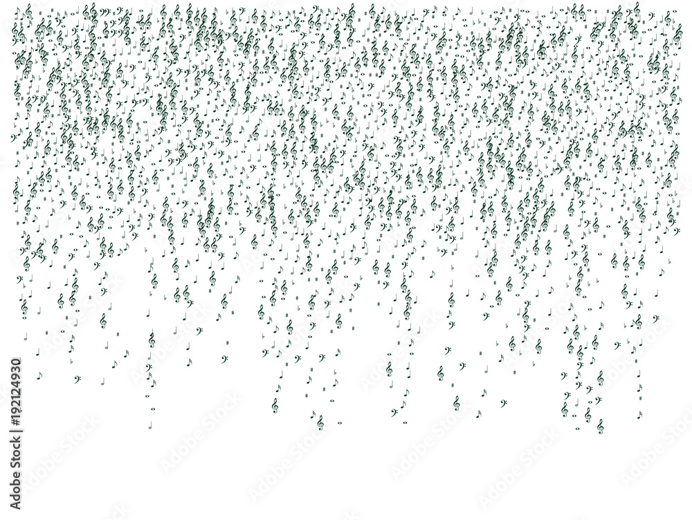 Music Symbols Vector Confetti Flying, Falling. Grayscale Falling Notes ...
