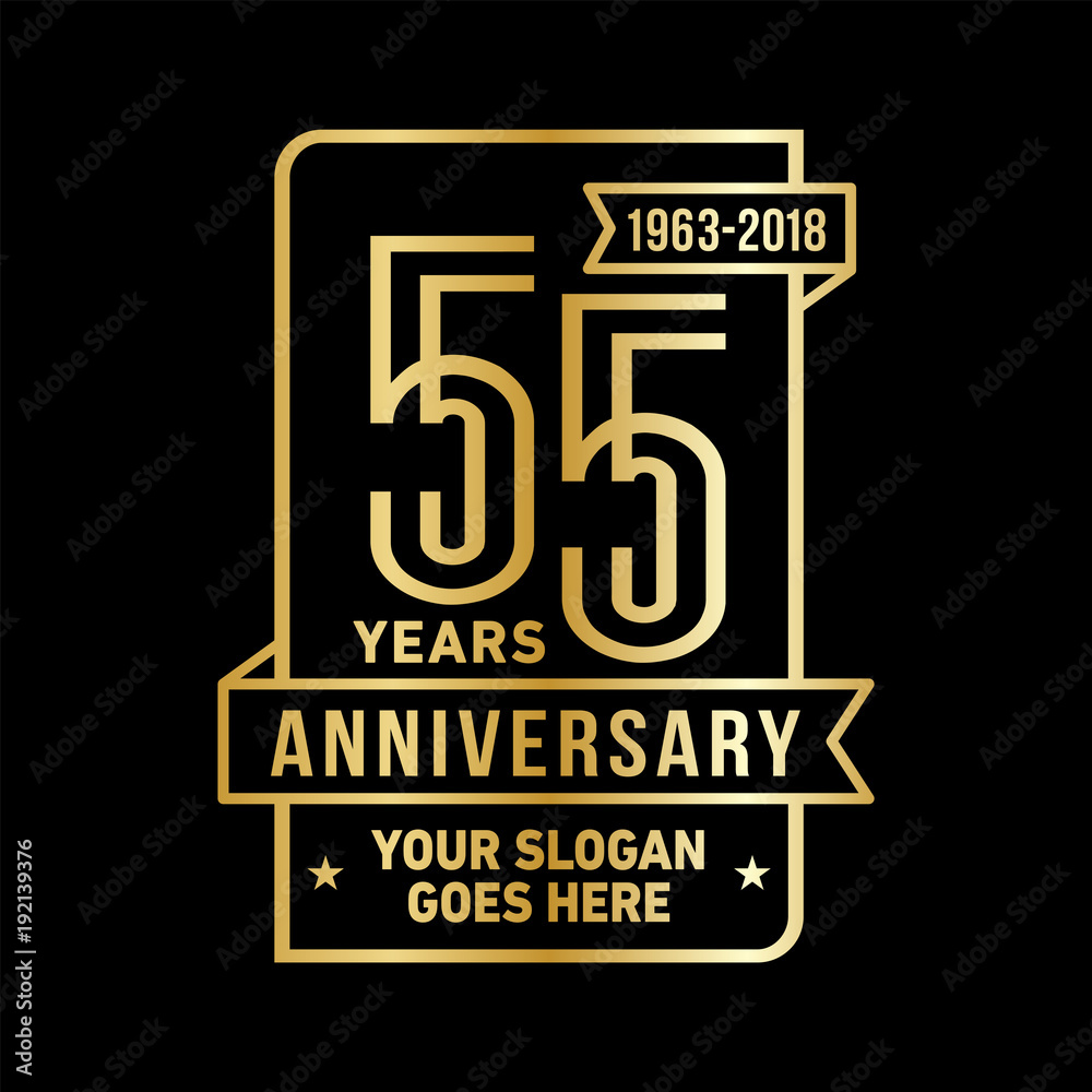55th anniversary logo. Vector and illustration. Stock Vector | Adobe Stock