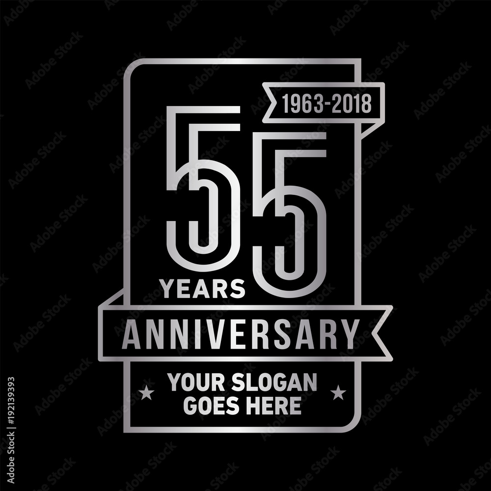 55th anniversary logo. Vector and illustration. Stock Vector | Adobe Stock