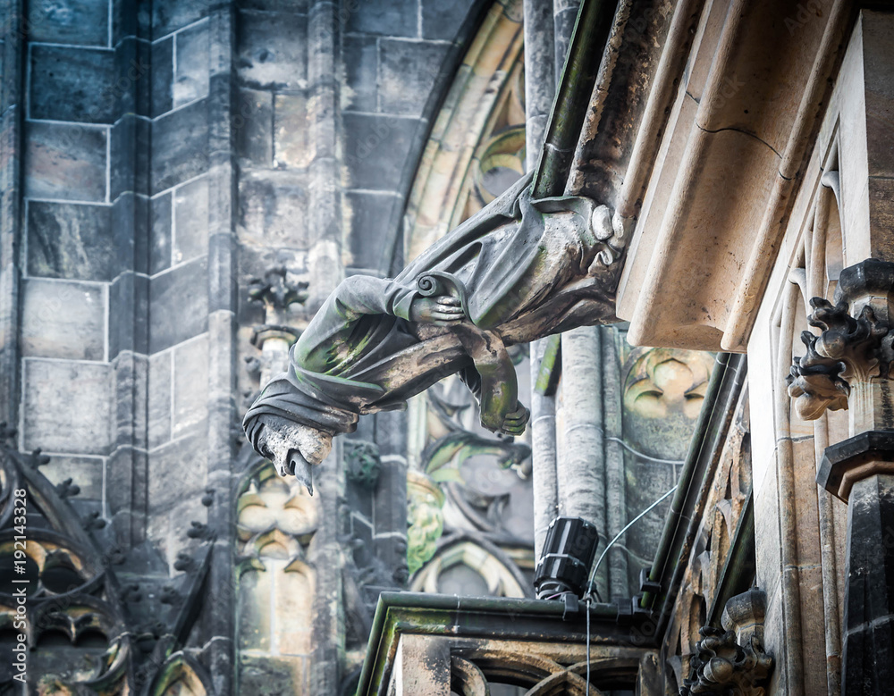 Monsters that repel evil spirits on the walls of old temples Stock ...