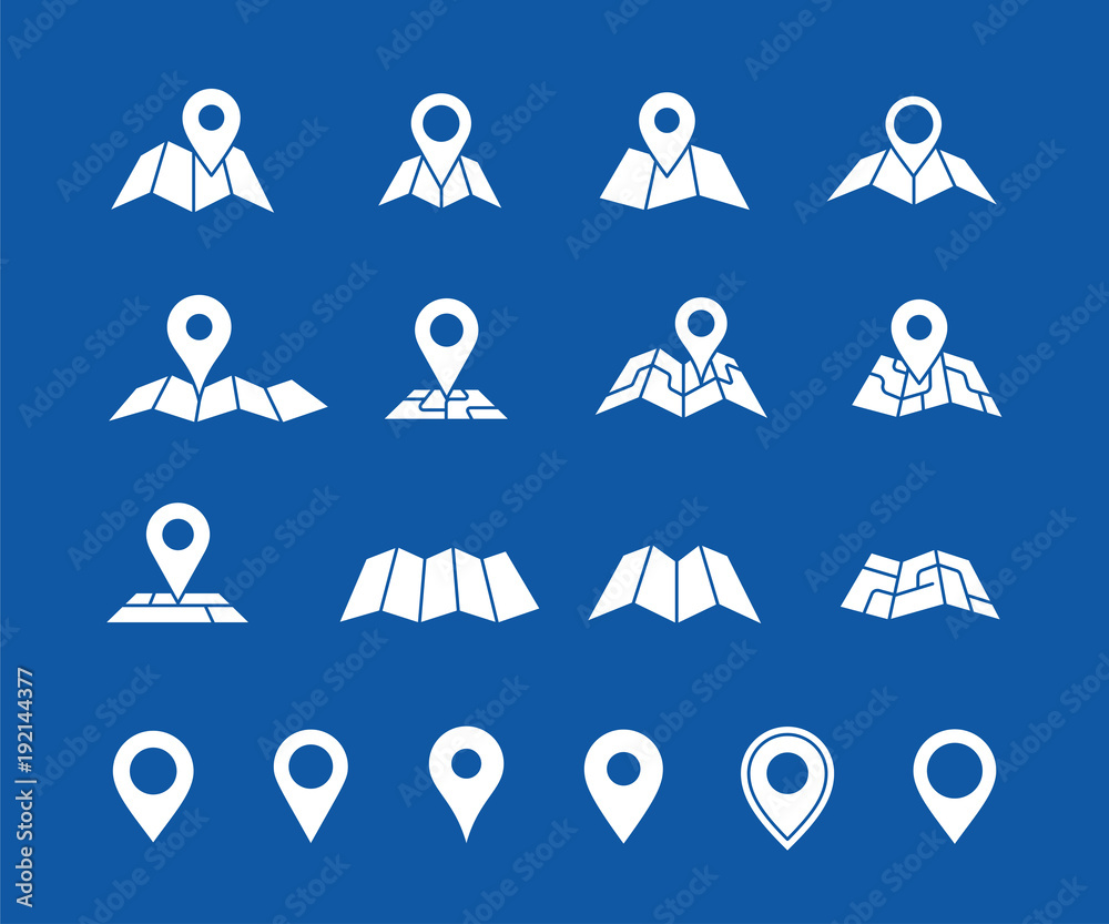 Maps and geo pins. Make your own custom location pin icon Stock Vector ...