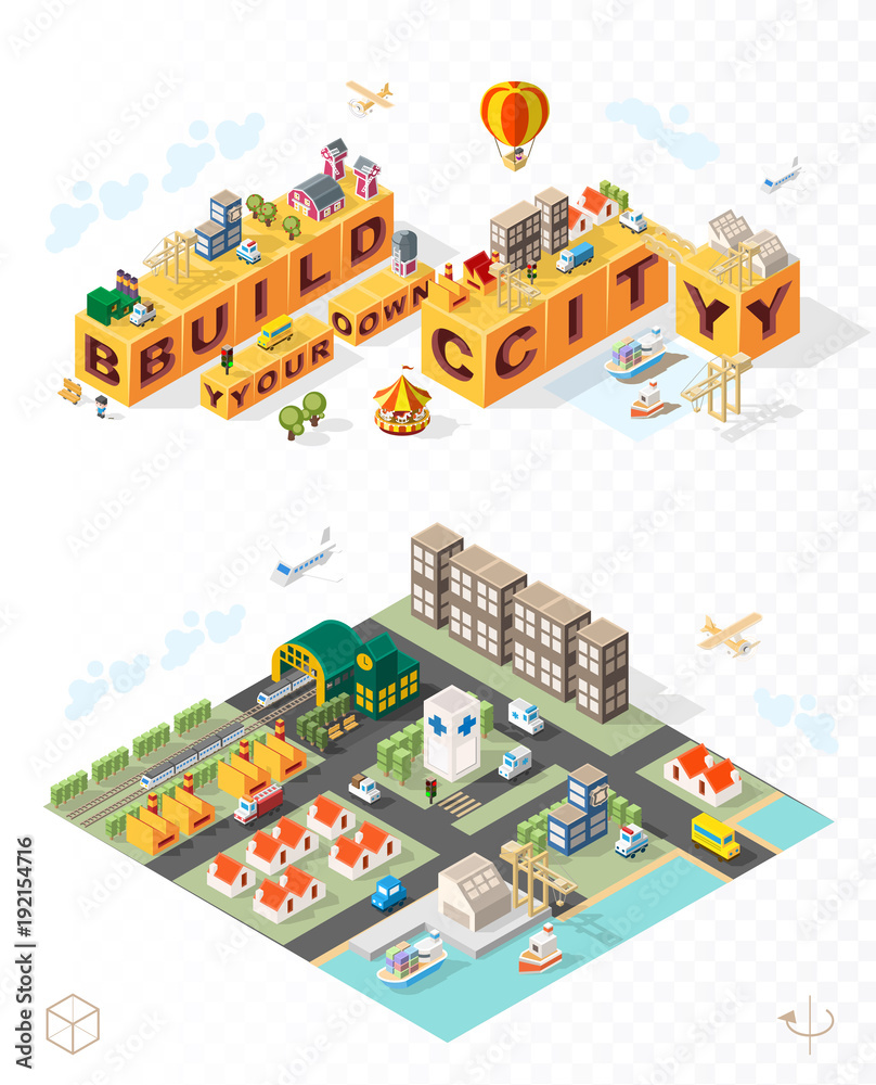Build Your Own City . Set of Isolated Minimal City Vector Elements on ...