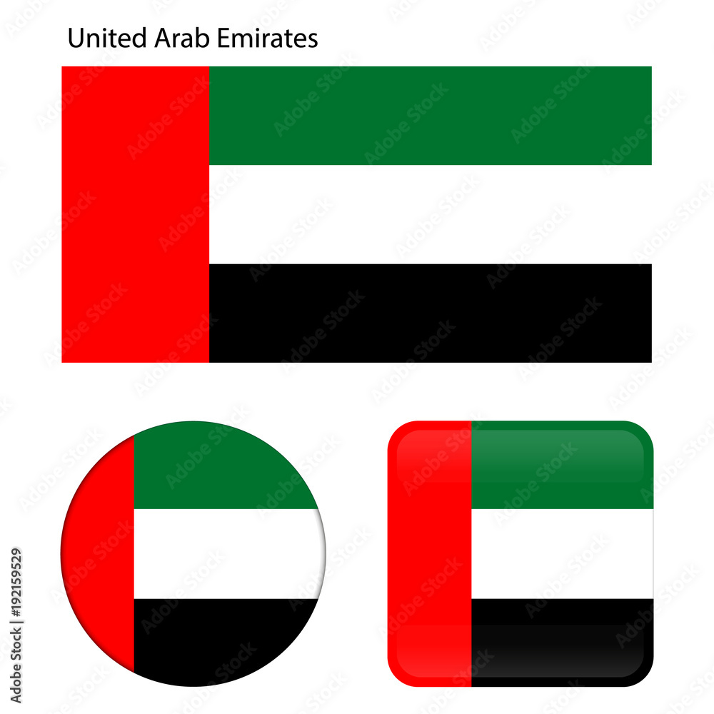 Flag of United Arab Emirates. Correct proportions, elements, colors ...