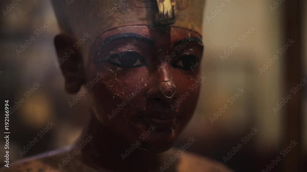 Close up egyptian statue inside the museum sculpture background black ...