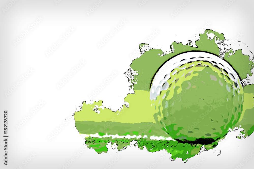 Abstract Golf ball on watercolor painting background. Stock Photo ...