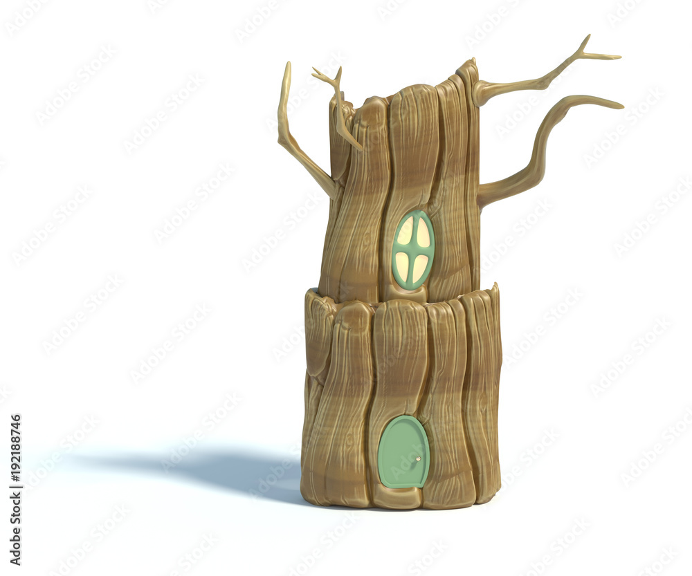 3d rendering of cartoon tree house isolated on white background ...