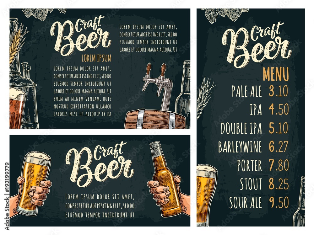Poster and price menu. Craft Beer lettering Stock Vector | Adobe Stock