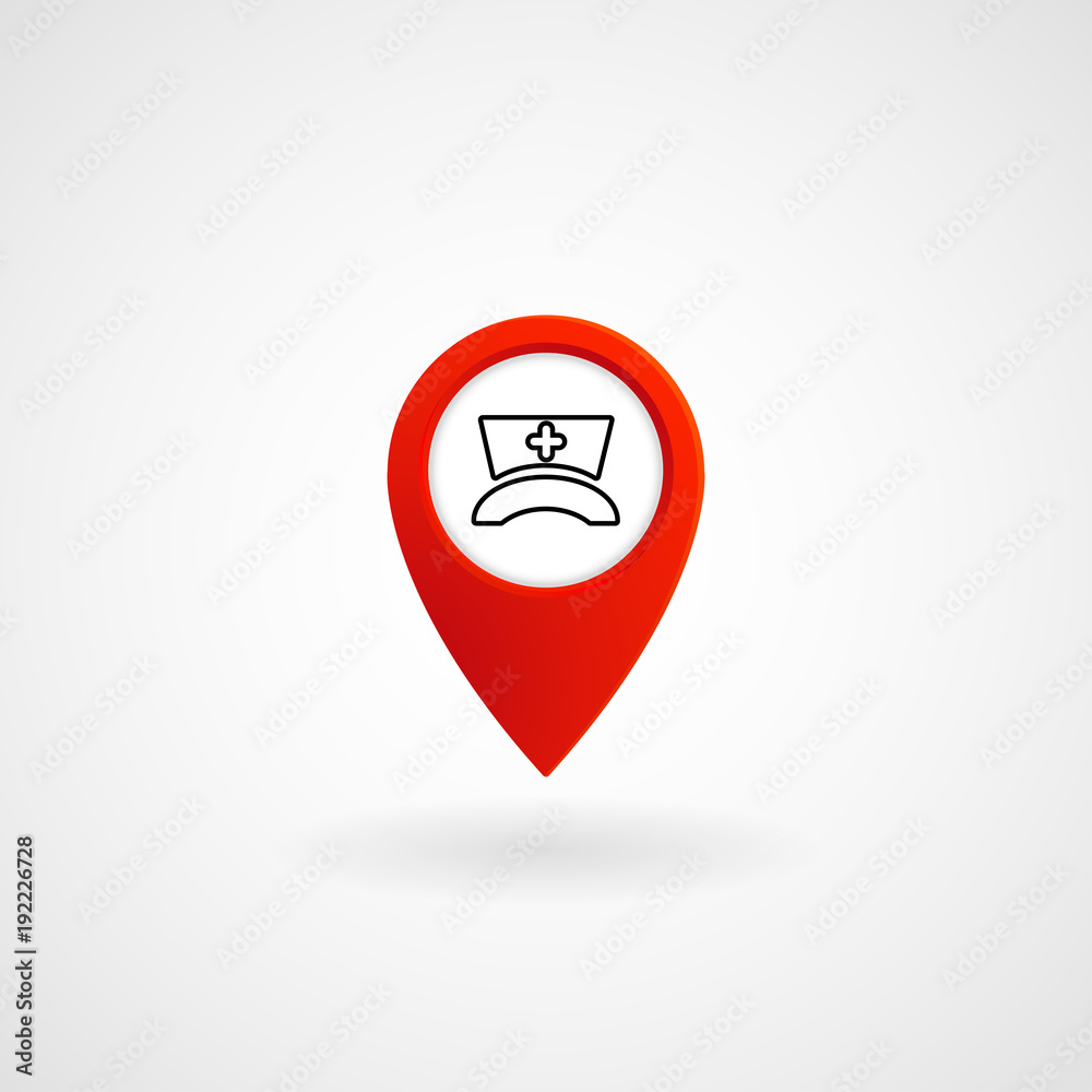 Red Location Icon for Hospital, Vector, Illustration, Eps File Stock ...
