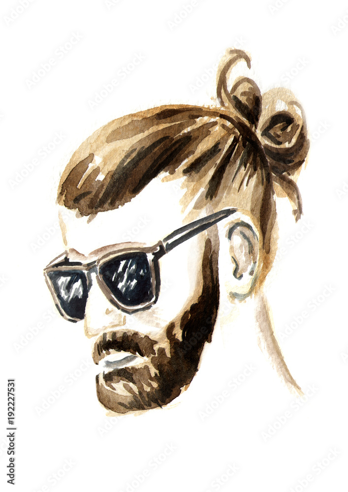 Bearded man Stock Illustration | Adobe Stock