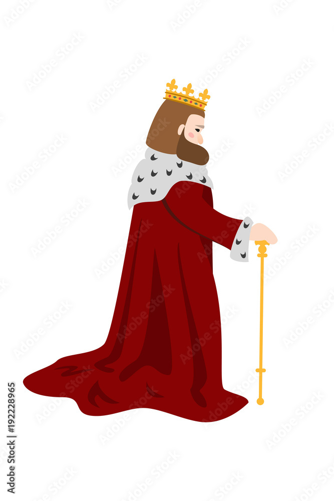 Cartoon king on white background. Stock Vector | Adobe Stock